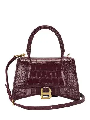 Balenciaga Small Hourglass Top Handle Bag - Dark Red