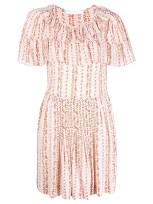 See By Chloé Floral-print Mini Dress - Pink
