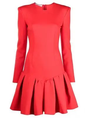 Philosophy Di Lorenzo Serafini Pleated Hem Long-sleeve Dress - Red