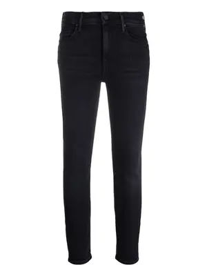MOTHER High-rise Cropped Skinny Jeans - Blue