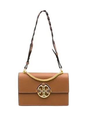 Tory Burch Logo-plaque Leather Shoulder Bag - Brown