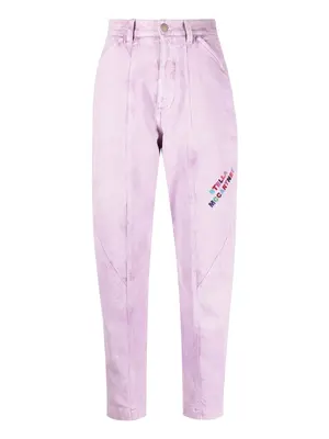 Stella McCartney Logo-embroidered Tapered Jeans - Purple