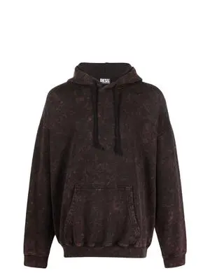 DIESEL® Marbled Effect Cotton Hoodie - Brown