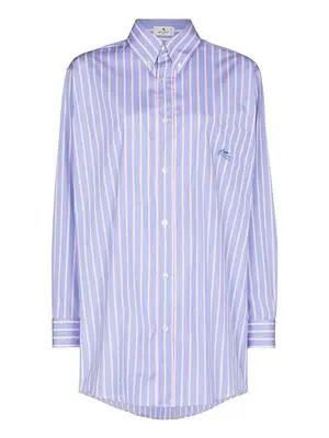 Etro Oversize Pinstripe Shirt - Blue