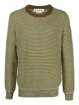 Marni Striped Knit Jumper - Green