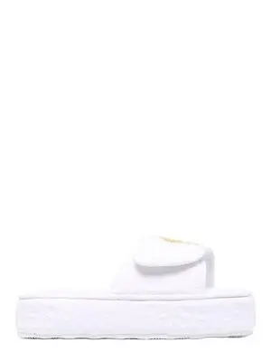 Versace Allover Slippers - White