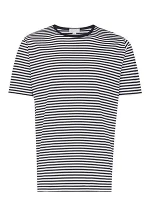 Sunspel Striped Cotton T-shirt - White