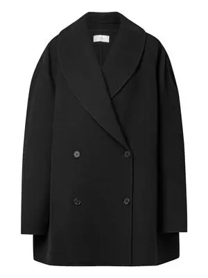 THE ROW Essentials Polli Double-breasted Wool-blend Coat - Black