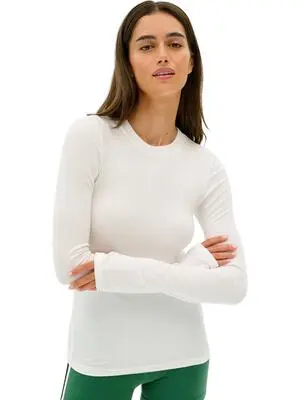 Splits59 Louise Ribbed Long-sleeve Shirt - White