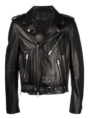 Amiri Leather Biker Jacket - Black