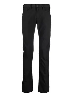 Emporio Armani Logo-plaque Slim-fit Trousers - Black