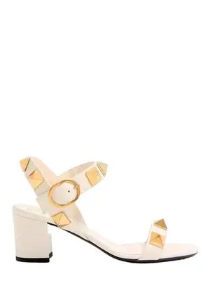 Valentino Garavani Roman Stud Block-heel Sandals - Neutrals