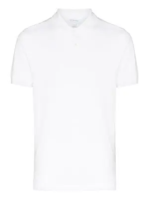 Sunspel Short Sleeve Polo Top - White