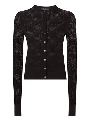 Dolce & Gabbana Logo Jacquard Cardigan - Black