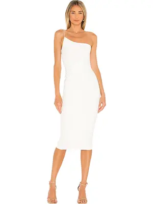 NOOKIE Lust One Shoulder Midi Dress - White
