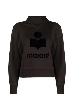 MARANT ETOILE Moby Flocked-logo Sweatshirt - Black
