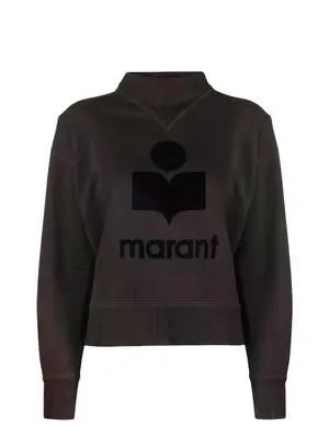 MARANT ETOILE Moby Flocked-logo Sweatshirt - Black