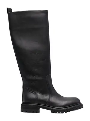 DEL CARLO Knee-length Slip-on Boots - Black