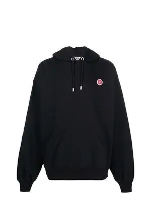 Gcds Logo-patch Cotton Hoodie - Black