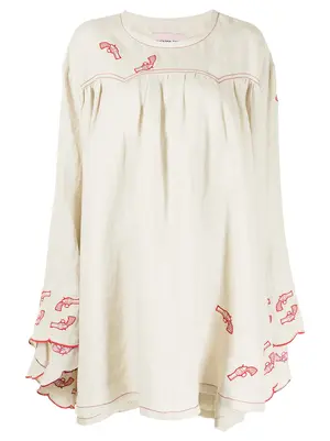 Natasha Zinko Western Linen Dress - Neutrals