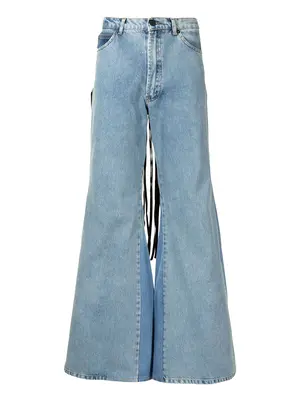 Natasha Zinko Fringed Flared Jeans - Blue