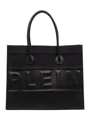 Philipp Plein Logo-embossed Leather Tote Bag - Black