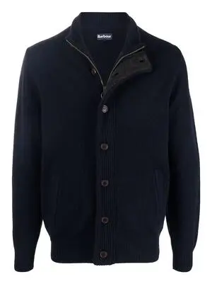 Barbour High-neck Wool Cardigan - Blue