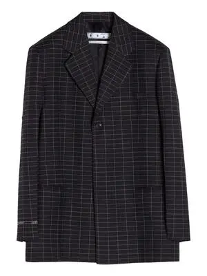 Off-White Check-pattern Single-breasted Blazer - Black