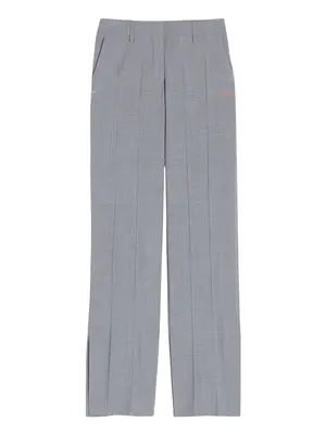 Off-White Pressed-crease Straight-leg Trousers - Grey