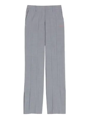 Off-White Pressed-crease Straight-leg Trousers - Grey