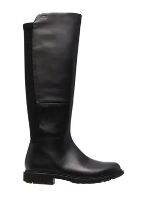 Camper Knee-length Panelled Leather Boots - Black