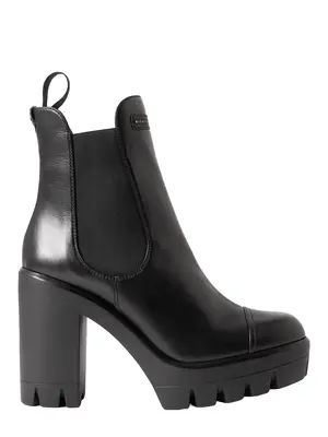 GIUSEPPE ZANOTTI Leather Platform Chelsea Boots - Black