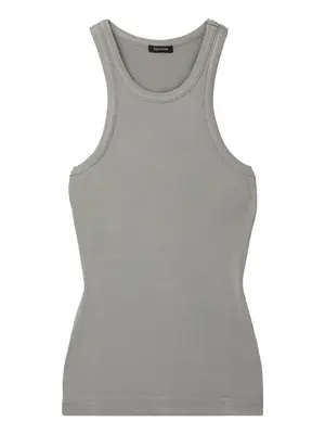 GOLDSIGN GOLDSIGN Laurel Ribbed-knit Tank Gray