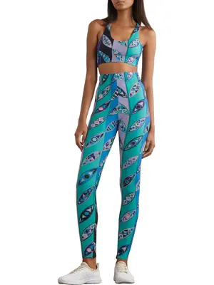 Emilio Pucci Printed Stretch Leggings - Blue
