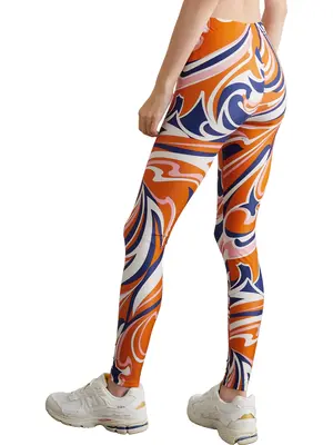 Emilio Pucci Printed Stretch Leggings Orange