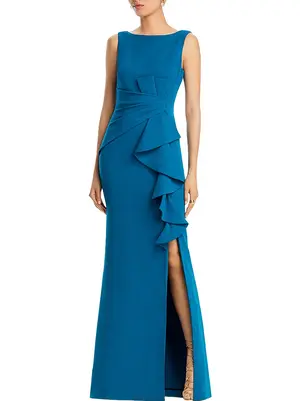 Eliza J Eliza J Sleeveless Ruffled Gown Teal