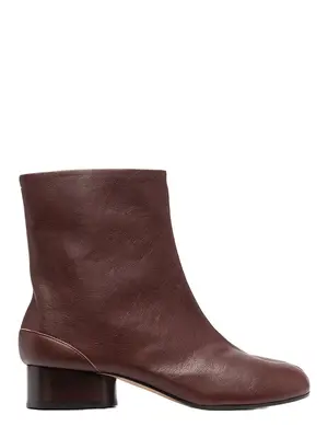 MAISON MARGIELA Tabi 30mm Leather Ankle Boots Red