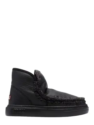 Mou Stitch-trim Ankle Boots - Black