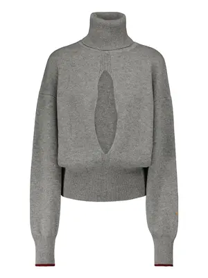 Victoria Beckham Cutout Cashmere-blend Sweater - Grey