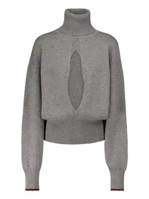 Victoria Beckham Cutout Cashmere-blend Sweater - Grey