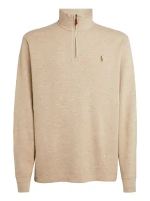 Polo Ralph Lauren Quarter-Zip Sweatshirt Beige