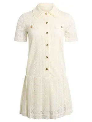 Sandro Lace Mini Shirt Dress - Beige