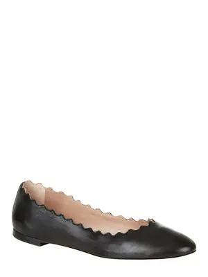 Chloé Chloé Lauren Leather Ballerina Flats Brown
