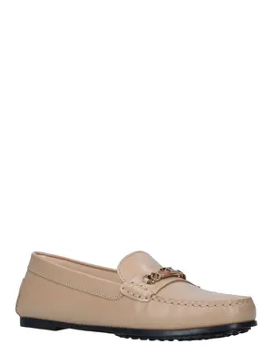 TOD'S Gommino Leather Driving Loafers Beige