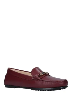 TOD'S Gommino Leather Driving Loafers Burgundy