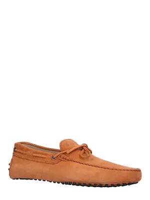 TOD'S Gommino Leather Driving Loafers Orange