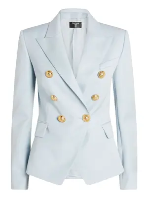 Balmain Wool Double-Breasted Blazer Blue