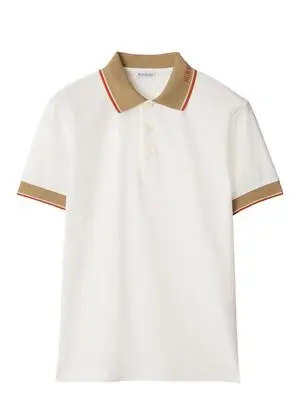 Burberry Logo-collar Polo Shirt - Ivory