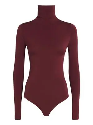 Wolford Colorado High-Neck Bodysuit Burgundy
