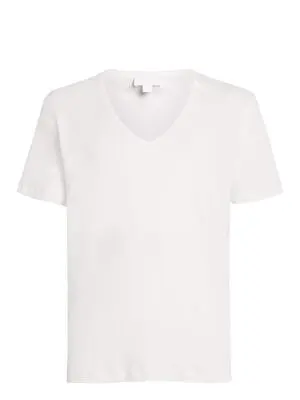 Sunspel Sea Island Cotton V-neck T-shirt - White
